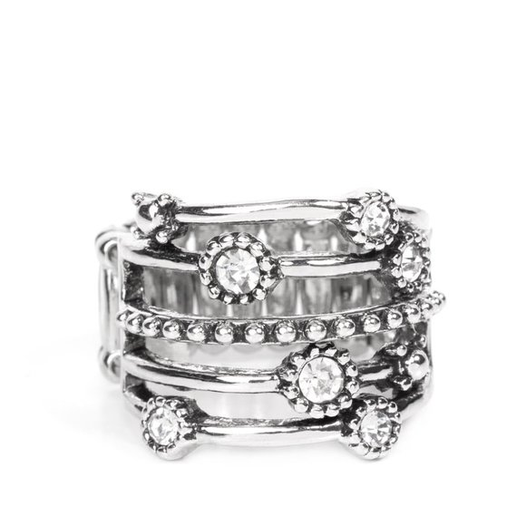 paparazzi | Jewelry | Paparazzi Rhinestone Studded Ritz White | Poshmark